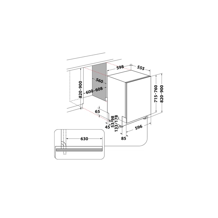 Lave-vaisselle full intégré Whirlpool W7I HF60 TU Maxi Space A 15